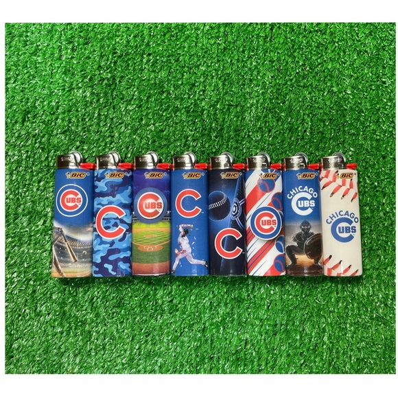 Other | New 8pc Large Size Chicago Cubs Mlb Baseball Bic Lighters ...